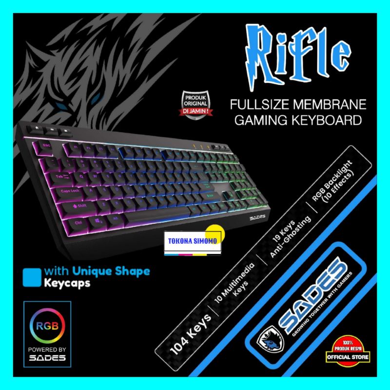 Jual SADES RIFLE Fullsize Membrane Gaming Keyboard Original | Shopee ...