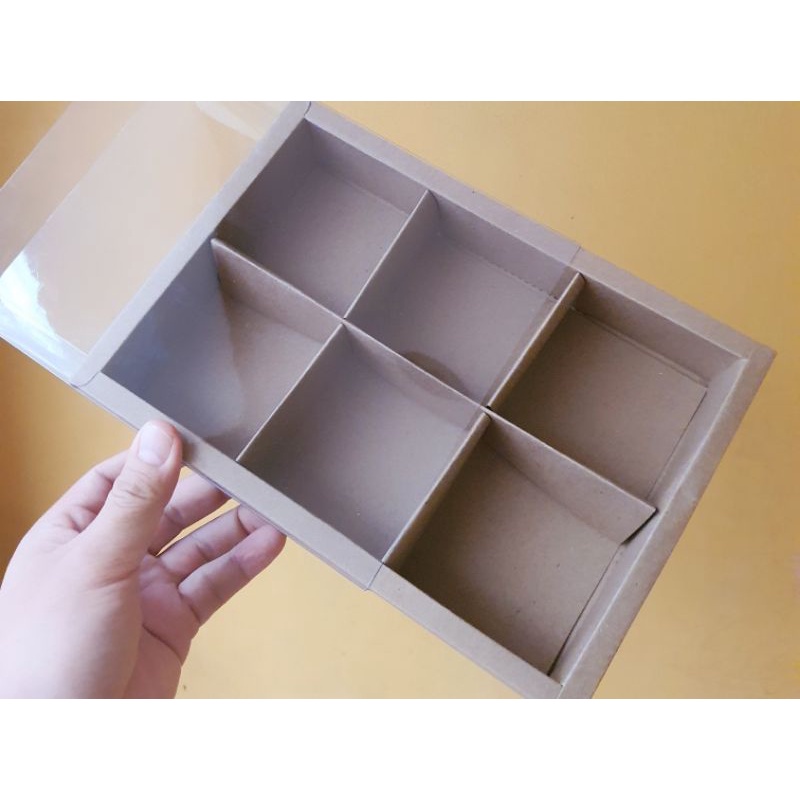 Jual Dus mika polos eggtart sekat 6 " coklat " ( 1 pack isi 5 pcs dus ...