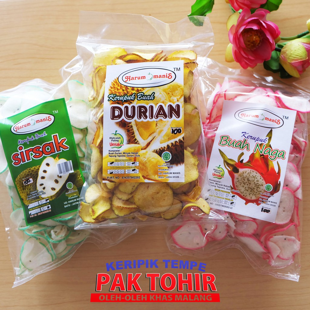 Jual Kerupuk buah Harum Manis 100gr/ durian / apel / strawberry ...