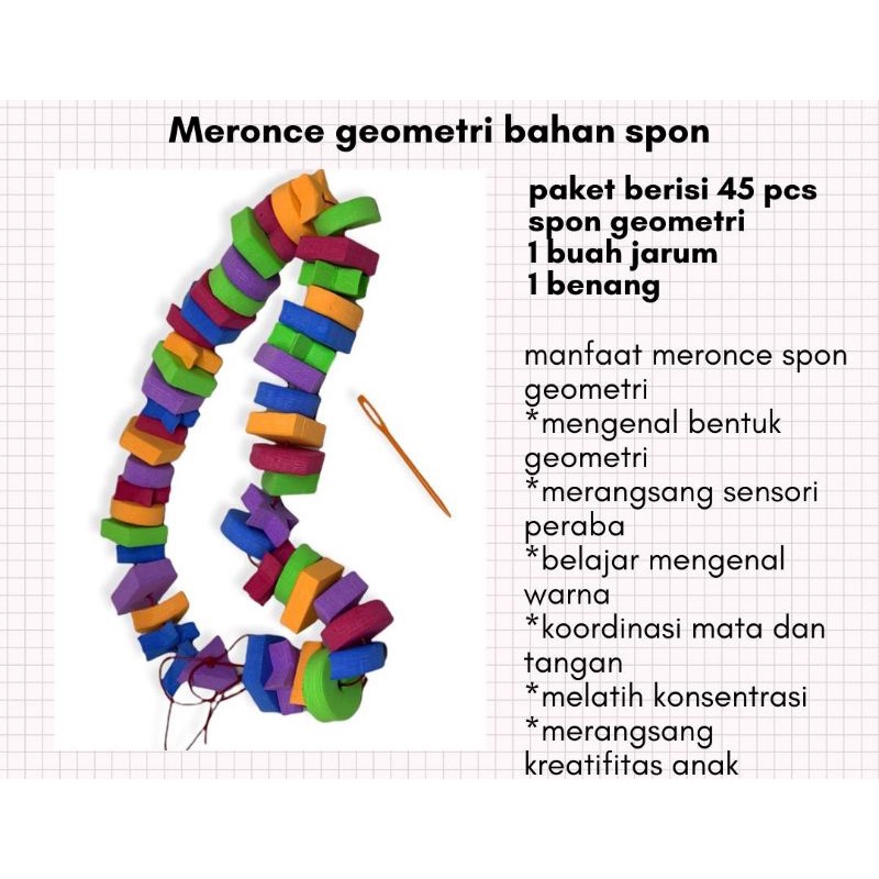 Jual Meronce Spon/Meronce Geometri/Meronce Angka/Meronce Huruf/Spon ...