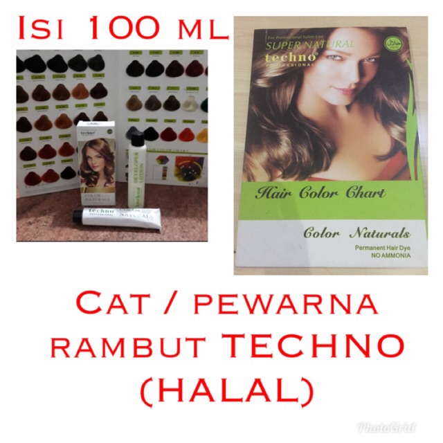 Jual Techno halal professional cat rambut pewarna rambut 100 ml ...