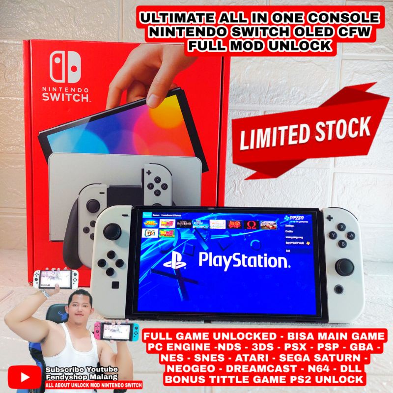 Jual Nintendo Switch Oled CFW 256GB Ultimate Console all in one bisa main PSP PSX NDS 3DS SEGA ...