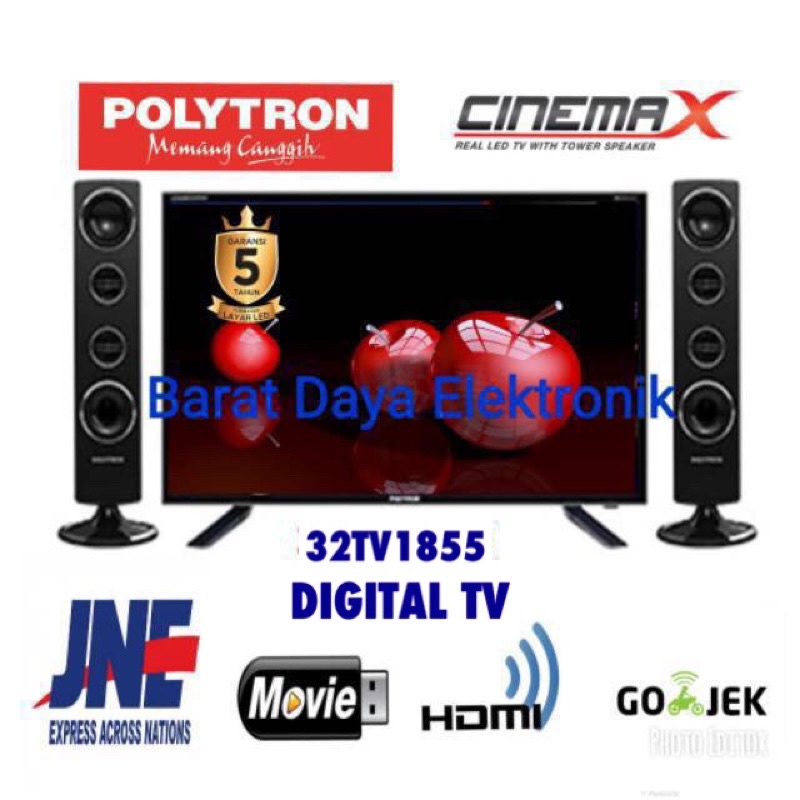 Jual TV LED POLYTRON Digital Polytron 32 inch PLD32TV1855 + SPEAKER TOWER LED Polytron DIGITAL ...
