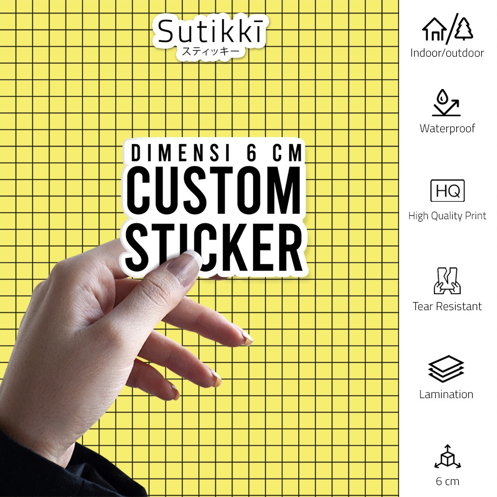 Jual Custom Produksi Print Cetak Sticker Vinyl Die Cut 6 cm Doff Glossy ...