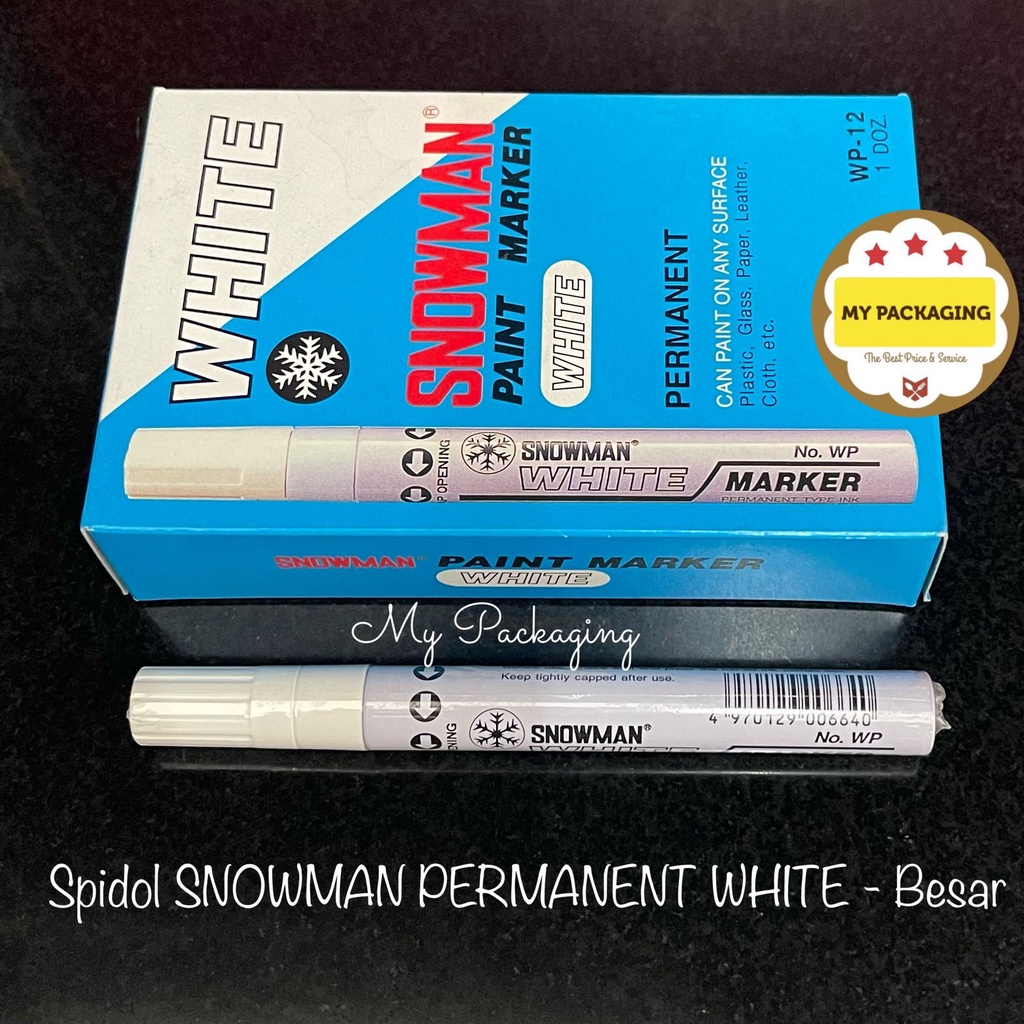 Jual Spidol Snowman Permanent Putih / Spidol Putih (Satuan) | Shopee ...