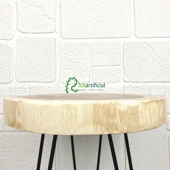 Jual Meja Kayu Bulat Scandinavian Standing Kaki Besi Dekorasi Ruangan ...