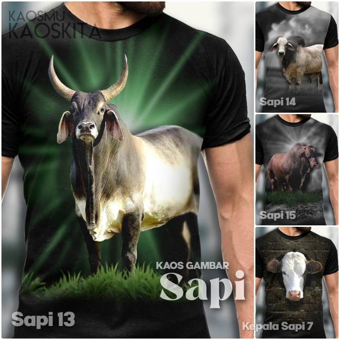 Jual Kaos Gambar SAPI Baju Sapi Limosin Simental Brahman Tshirt Distro ...