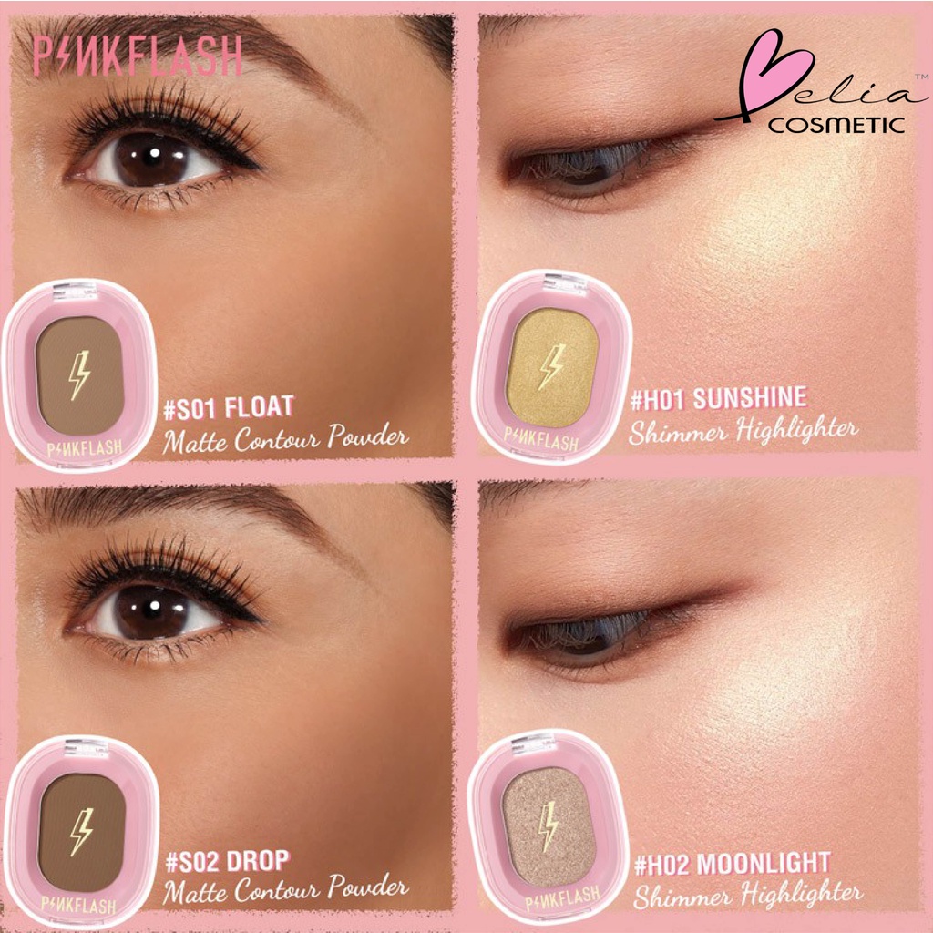 Jual BELIA PINKFLASH Soft Pigment Face Contour Highlighter Shimmer ...