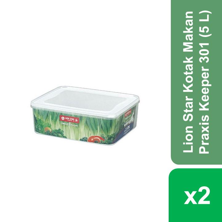Jual Lion Star Kotak Makan Praxis Keeper 301 5L x 2 Pcs | Shopee Indonesia