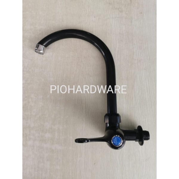 Jual Kran Angsa Soligen W1 Hitam | Kran Plastik | Keran tembok | Shopee ...