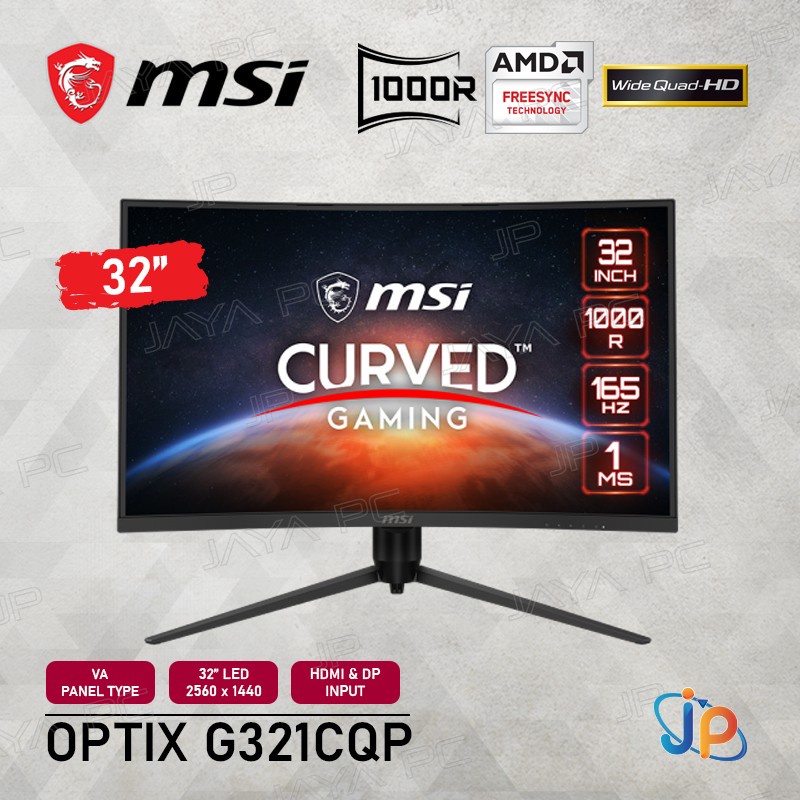 Jual Monitor MSI LED Gaming Optix G321CQP - Curved WQHD 32" Inch ...