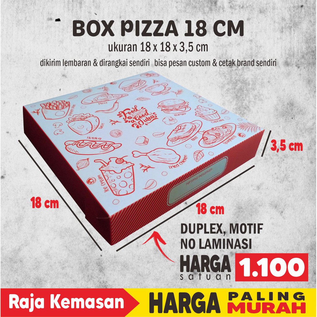Jual BOX PIZZA 18 CM DUPLEX MOTIF | Shopee Indonesia