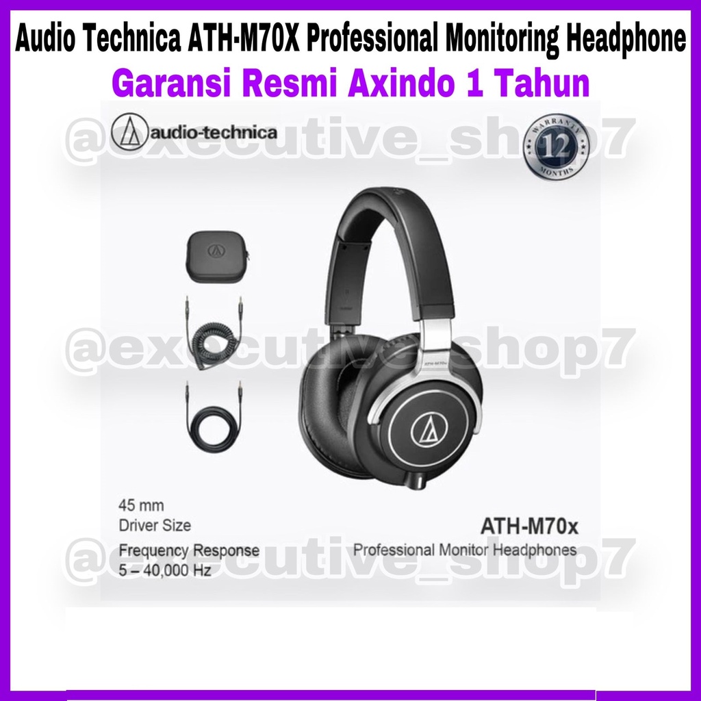 Jual Audio Technica ATH-M70X - Professional Monitoring Headphone ...