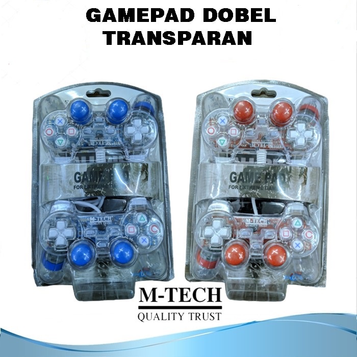 Jual Gamepad USB Double Transparan M-TECH MT-830D / MTECH Joystik PC ...