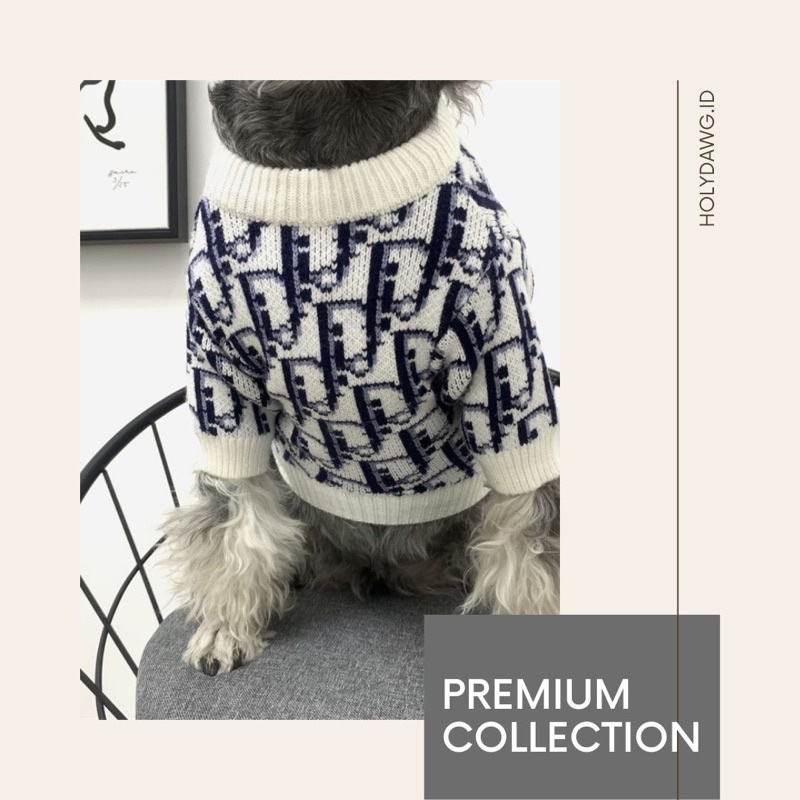 Jual Sweater branded Baju anjing- Dior Sweater Putih | Shopee Indonesia