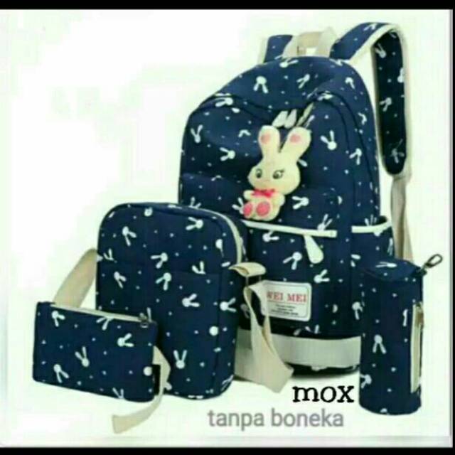 Jual Tas Ransel Backpack Sekolah Motif Corak 4in1 Rabbit kelinci ...