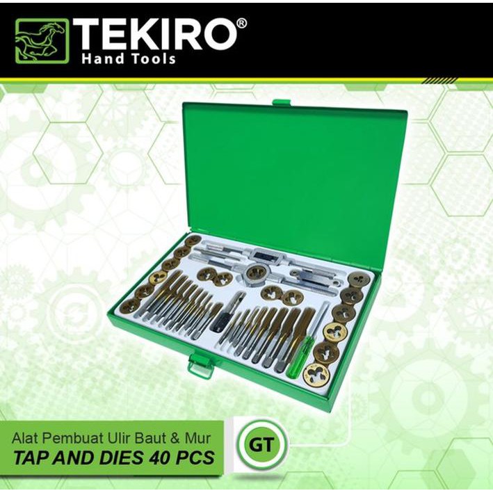 Jual tekiro tap and dies set 40pcs alat senai dan tab ulir baut ...
