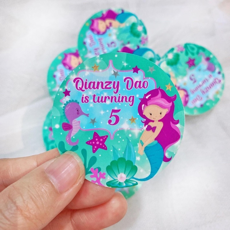 Jual Mermaid Chibi Lilac Tosca Sticker Birthday / Pudding / Bento ...