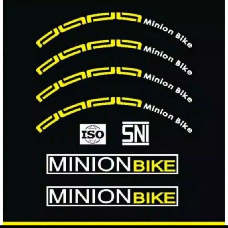 Jual Cutting Sticker Sepeda Minion Bike 1 Set Plus Sticker Rims/Velg ...