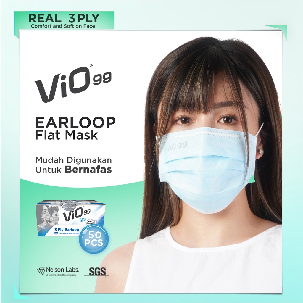 Jual Vio Mask Earloop - Masker Vio 3 Ply Isi 50 Masker Kesehatan ...