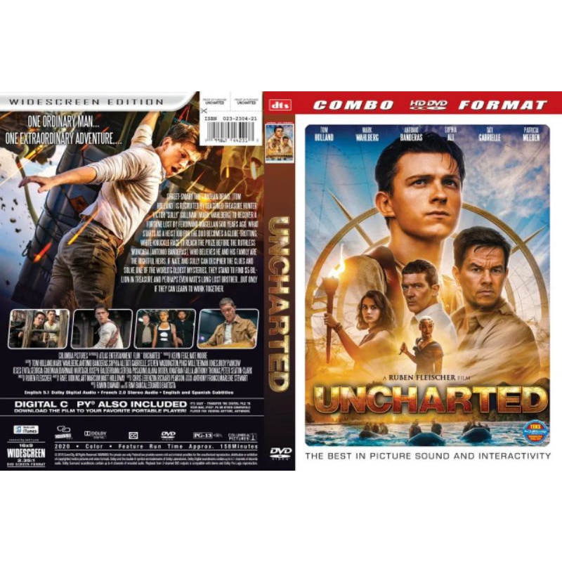 Jual dvd Uncharted 2022 {OD DTS R1} {Action , Adventure} {Tom Holland , Mark Wahlberg, Antonio ...