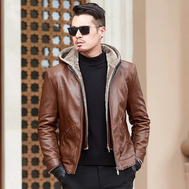 Jual jaket kulit Domba asli 100%-jaket kulit hoodie-mantel kulit-jaket ...