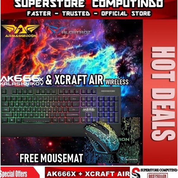 Jual Armaggeddon AK666-AK666X Gaming Keyboard Alcatroz Xcraft Air ...