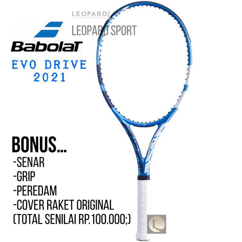 Jual Raket Tenis Babolat EVO DRIVE Blue 2021 Berat 270g 104" Original ...