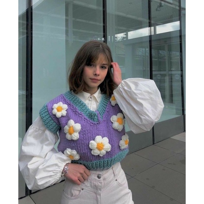 Jual Custom Vest Rajut | 100% Handmade Crochet | Shopee Indonesia