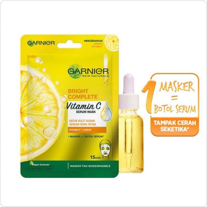 Jual Garnier Shett Mask / Garnier Masker Wajah / Garnier Serum Mask ...