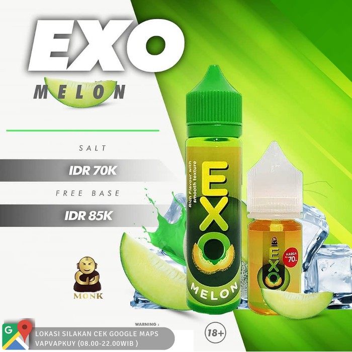 Jual Melon Exo Melon Premium 60ml 3mg cukai | Shopee Indonesia