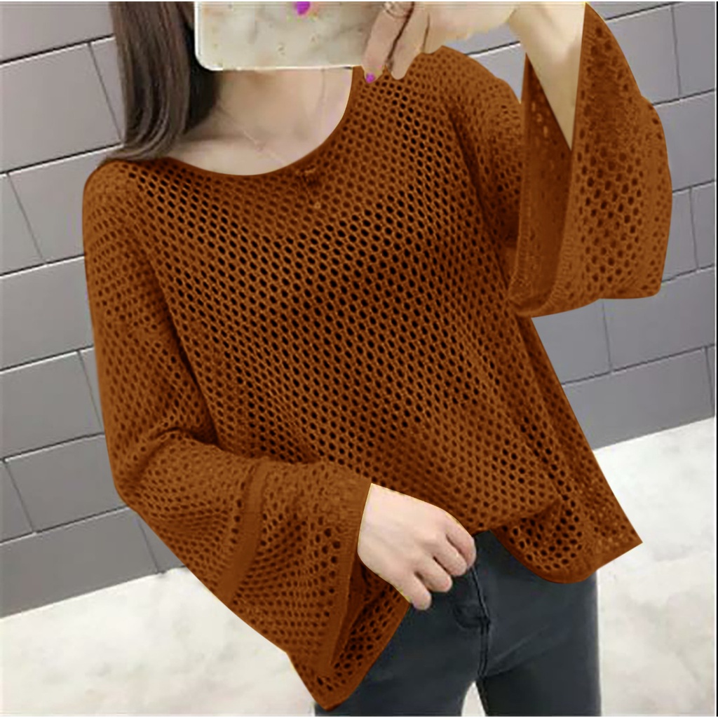 Jual FS-TB Blouse Rajut Messy Outer Rajut PREMIUM LD 100 - 110 CM PJ 60 ...