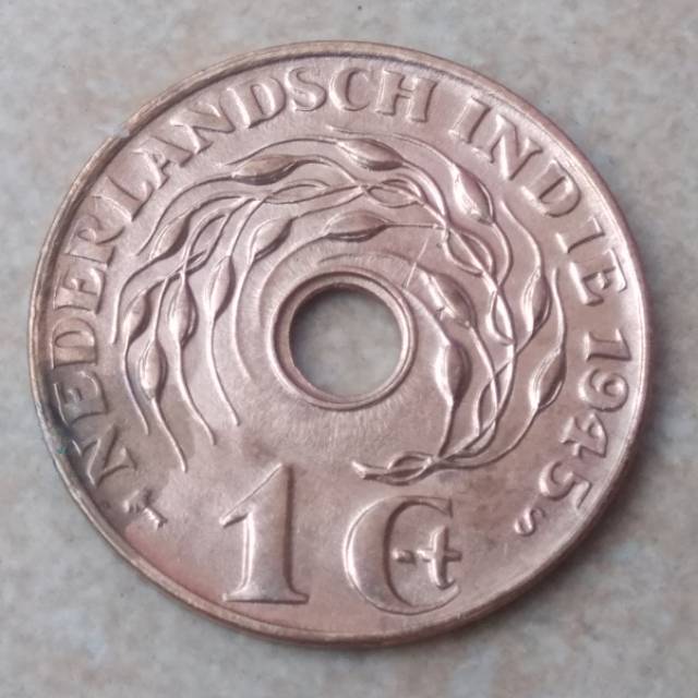Jual A2422 Koin Kuno 1 Cent Jaman Belanda Tahun 1945 s Sesuai Gambar ...