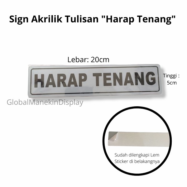 Jual Stiker Harap Tenang Acrylic Akrilik | Shopee Indonesia