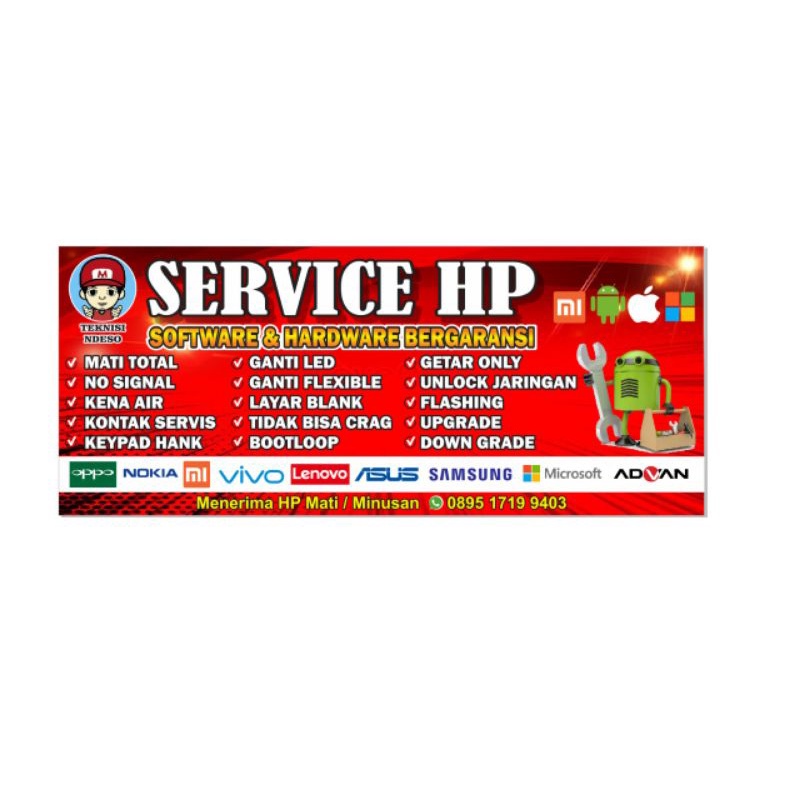Jual SPANDUK SERVIS HP/SPANDUK/Banner CONTER 150 X 60 | Shopee Indonesia