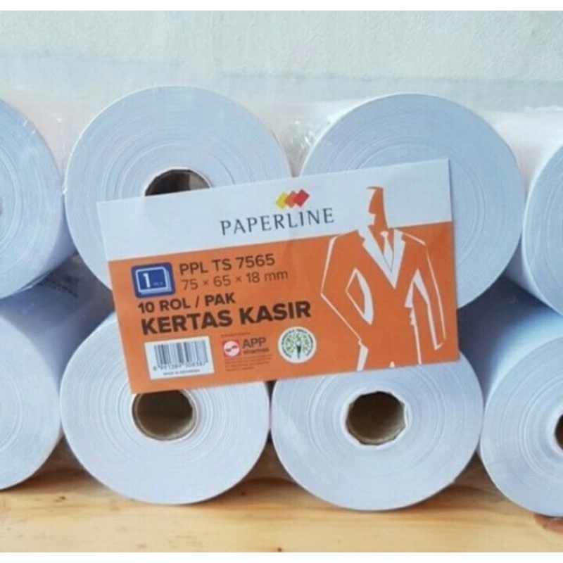 Jual Kertas Kasir / Struk / Paper Roll 1 PLY Uk. 75x65 Merk Paperline ...