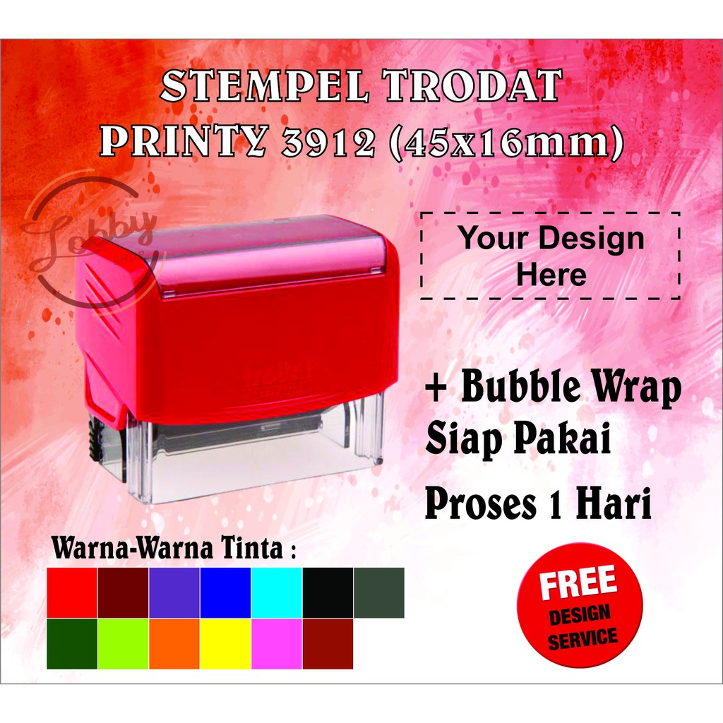 Jual Stempel Trodat 3912 (45x16mm) Stempel Lunas | Stempel Nama | Stempel Toko | Stempel Doktor ...