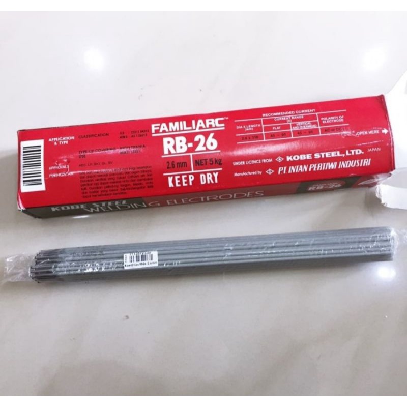 Jual kawat las KOBE RB-26 2,6m KOBE STEEL kemasan 5kg | Shopee Indonesia