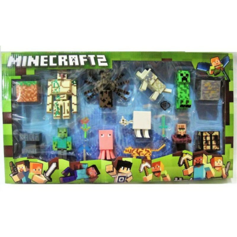 Jual Tokoh Minecraft Mainan Figure G Ocelot Golem Anak 1 set Action ...