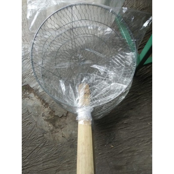 Jual Serok saringan gorengan uk 30cm gagang bambu | Shopee Indonesia