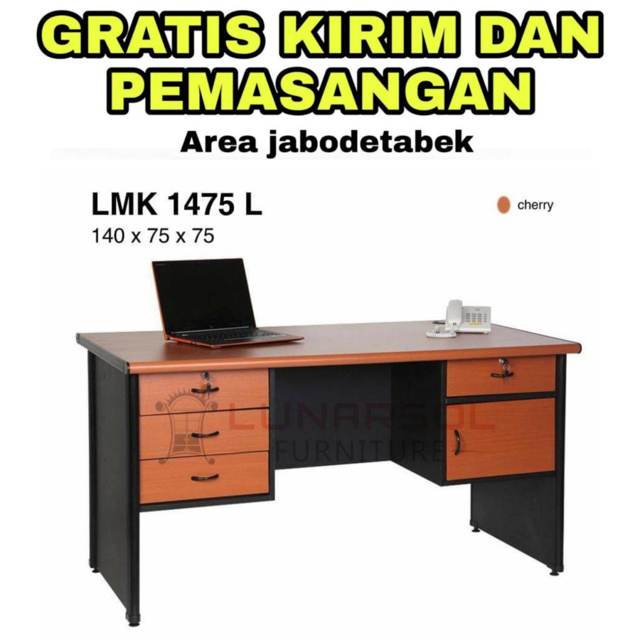 Jual Meja kantor ¾ dan 1 Biro Lunar Lmk 1475 / 1675 Meja Kerja Office ...