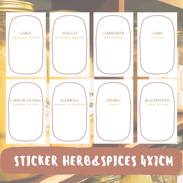Jual STICKER LABEL BUMBU DAPUR 4x7 CM - REMPAH-REMPAH/ BUMBU BUBUK ...