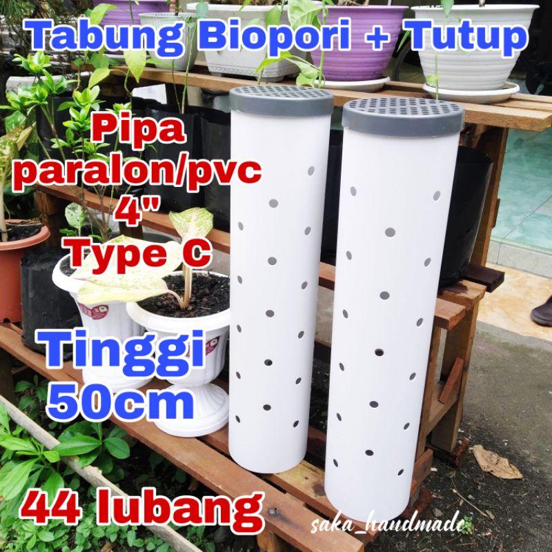 Jual PIPA PVC TABUNG BIOPORI + TUTUP 4" 50cm type C 44 lubang | Shopee ...