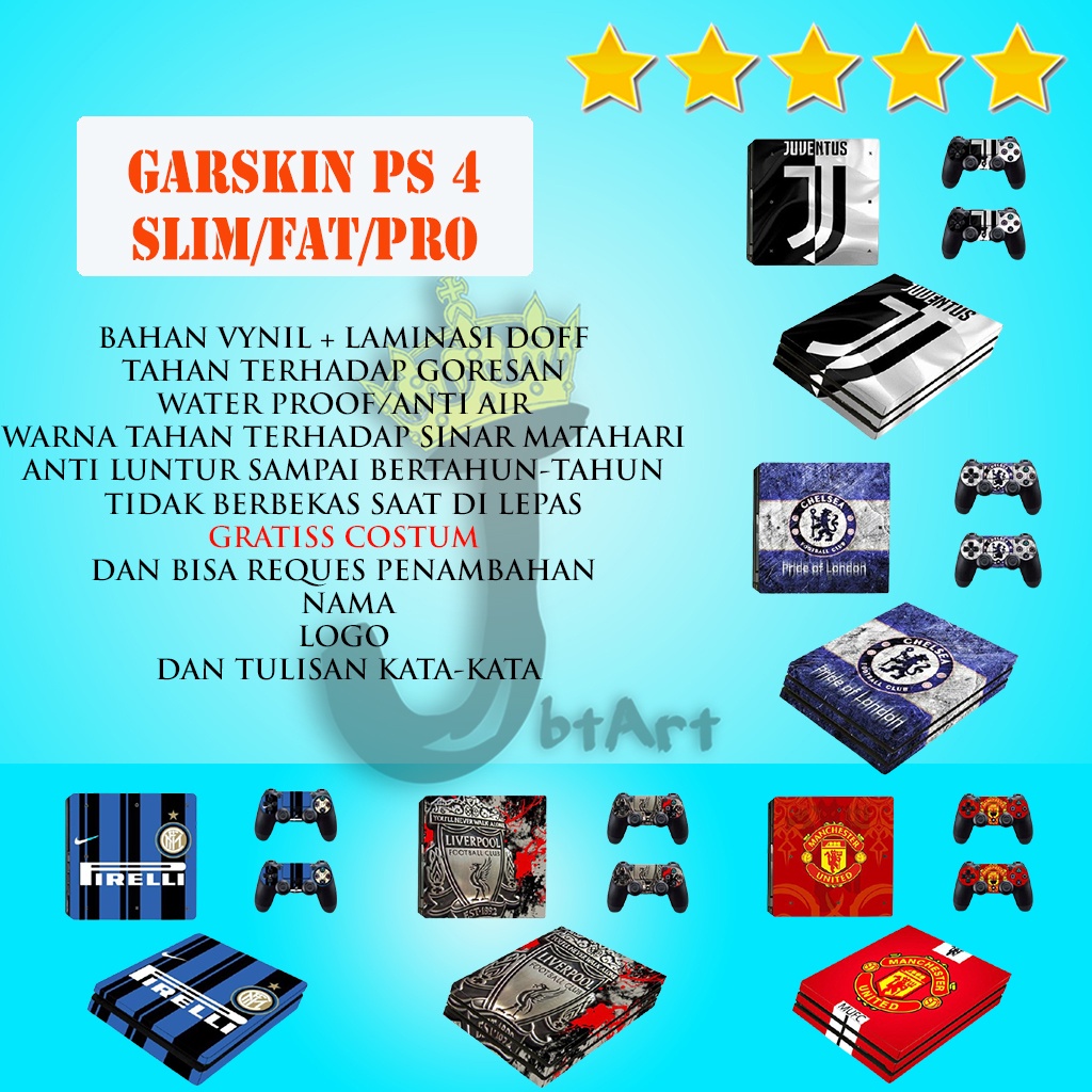 Jual GARSKIN PS4 PRO SLIM FAT EDISION FOOTBALL CLUB FREE COSTUM ...