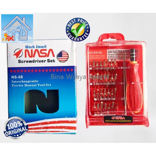 Jual Obeng Hp Set NASA 32 in 1 Multifungsi Screwdriver NASA NS-08 Obeng Set Electronic HP PC ...