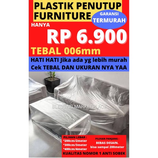 Jual Plastik Penutup Barang Furniture Furnicer Plastik Besar Bening ...