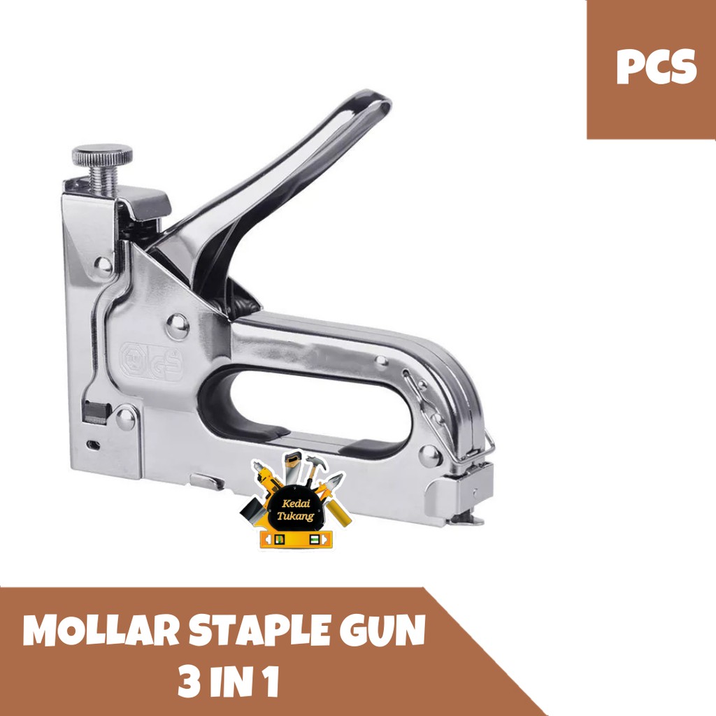 Jual KEDAI TUKANG - MOLLAR Staple Gun Tacker 3 in 1 Staples Stapler ...