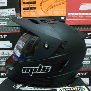 Jual HELM MDS SUPER PRO BLACK DOFF DOUBLE VISOR HELM TOURING MDS ...
