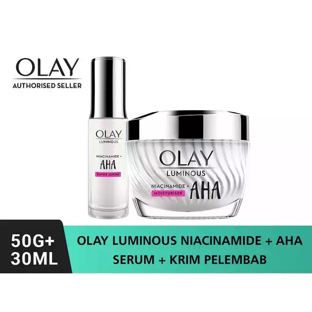 Jual Olay Set Luminous Niacinamide AHA Cream 50gr dan Serum Skincare ...