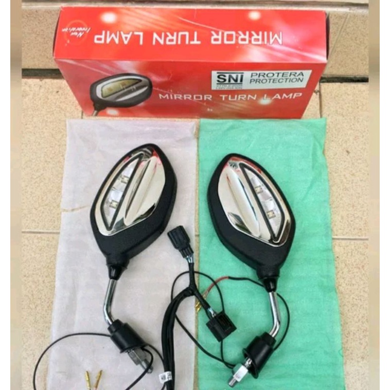 Jual spion Beat lampu sein standar SNI universal real view mirror turn ...